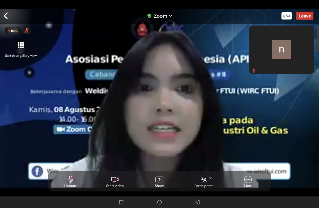 Korosi dan Mitigasinya Pada Sambungan Las di Industri Oil & Gas - Zoom Record | WIRC - FTUI